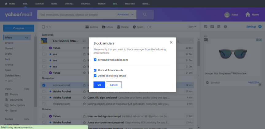 How to Block Unwanted Email Senders in Yahoo Mail