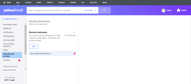 How to Block Unwanted Email Senders in Yahoo Mail
