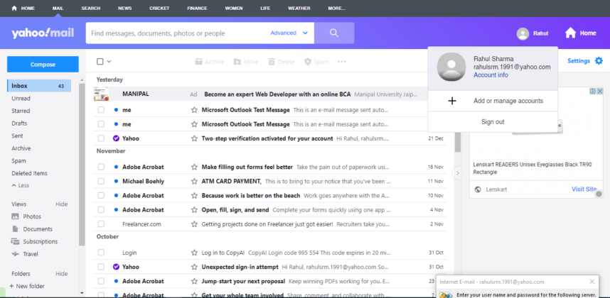 How to Access Yahoo Mail in Outlook – Tech4Fresher